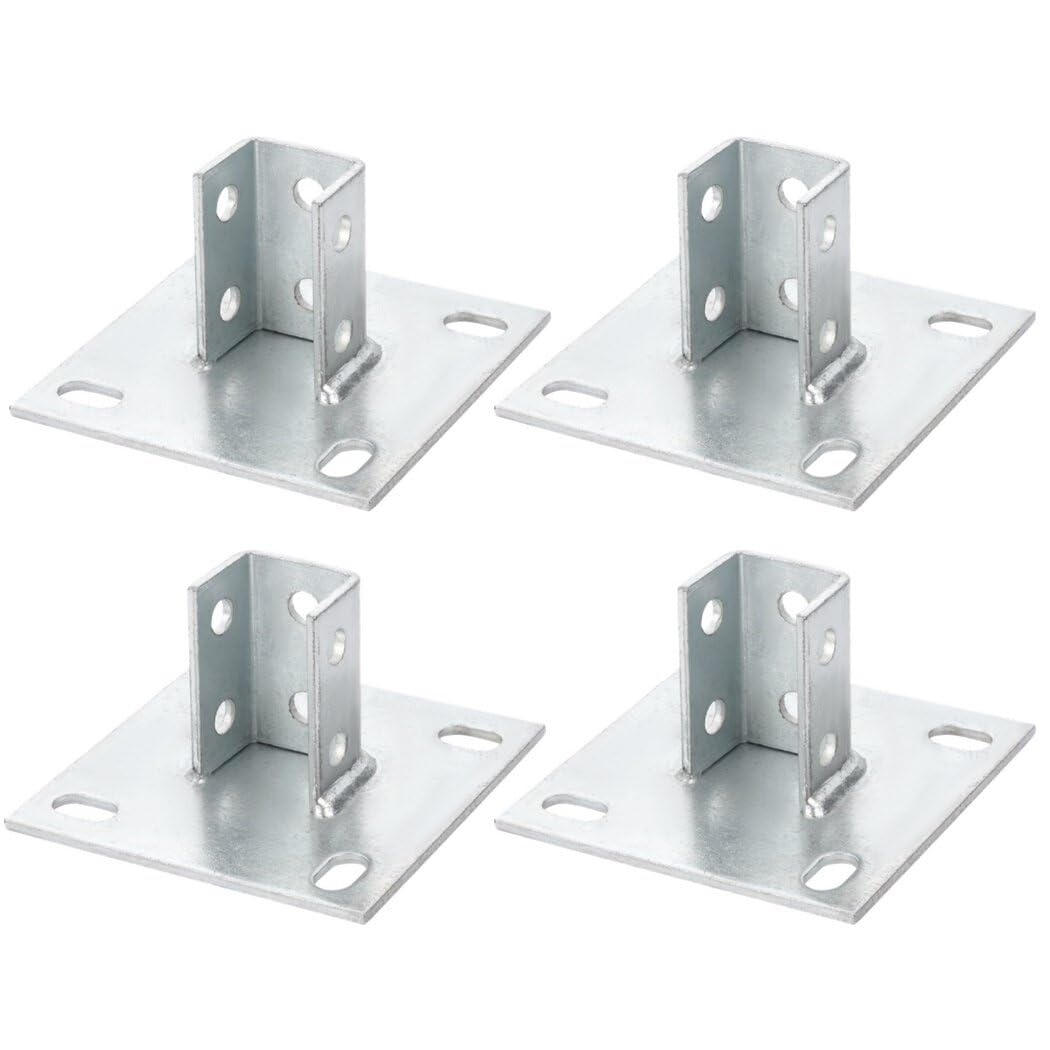 Snapklik.com : 4Pcs Post Bases, 4 Slotted Hole Strut Channel Post ...