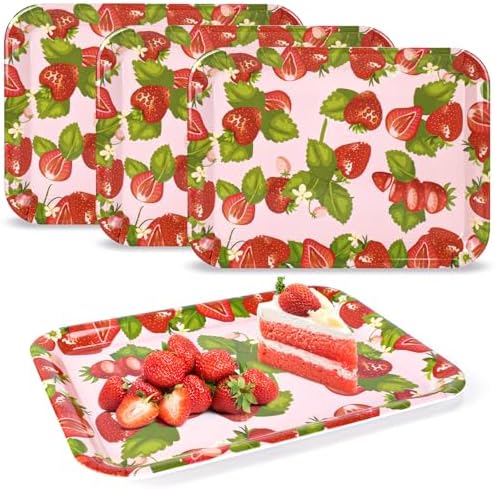 Amazon.com | RattanView 3 Pcs Strawberry Trays Strawberry Birthday ...