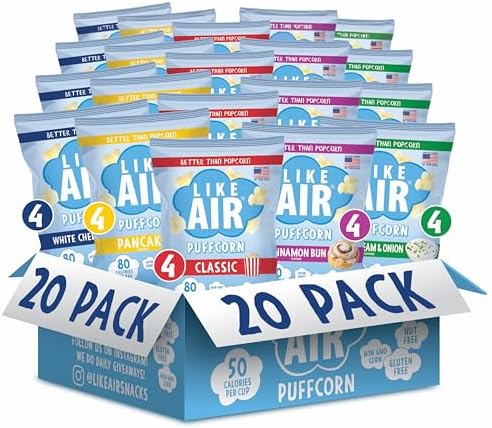 Amazon.com: Like Air Puffcorn 5 Flavor Variety Pack (Pack of 20 ...