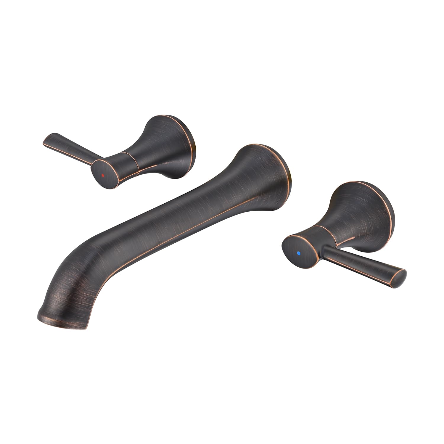 Wowkk Wall Mount Tub Filler Brass Tub Faucet Oil Rubbed Bronze Bathroom ...