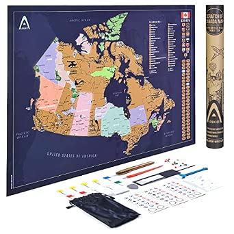 Adroit World Canada Scratch Map - Scratch Map of Canada with National ...