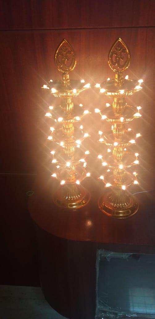 Buy Sensational Nation 5 Layer Electric Diya Deepak Light Pooja Diya ...