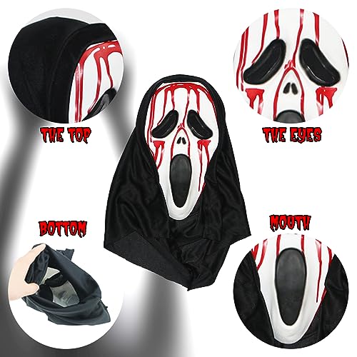 Tuofang Halloween Ghostface Mask, Scream Mask, Latex Ghost Scream Mask ...