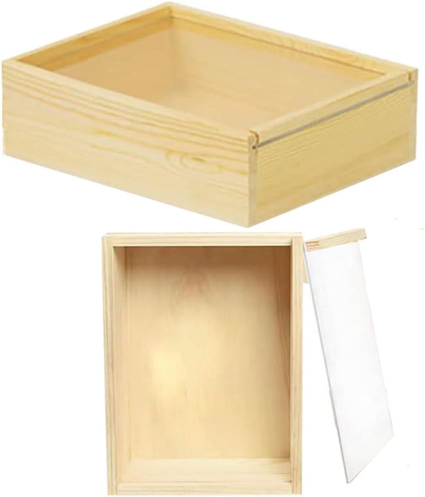 Amazon.com: YCOSAN 2 Pcs Wood Boxes for Crafts, 7.9 x 5.9 x 2.7 Inch ...