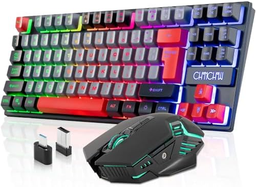 Amazon.com: CHONCHOW Rechargeable Wireless Keyboard and Mouse Combo ...