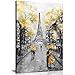 Amazon.com: Yellow Black & White Paris Painting Canvas Wall Art Picture ...