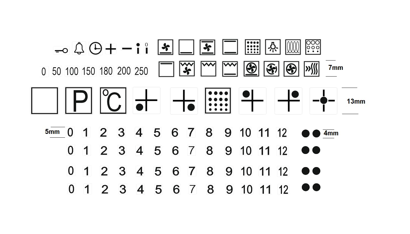 Cooker Sticker Set Cooker Symbols Sticker Labelling of Smudged Cooker ...
