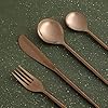 Norah Rose Gold Hammered Cutlery Set of 4 : Amazon.in: Home & Kitchen