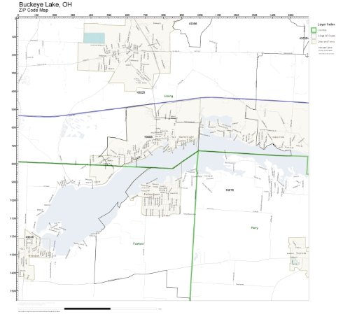Amazon.com : ZIP Code Wall Map of Buckeye Lake, OH ZIP Code Map ...