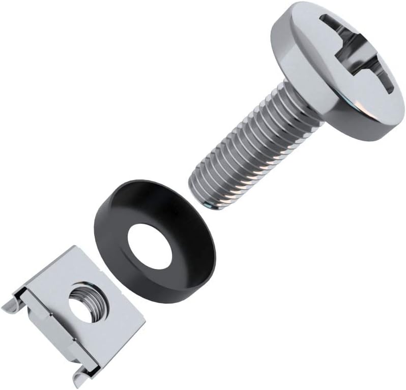 Cage Nuts and Rack Screw Kit M6 x 16mm Zinc Plated (50-Pack) - Amazon.com