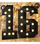 Amazon.com: Paeyeq 2024 Light Up Numbers, Black Gold Marquee 2024 ...