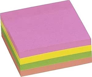 5 Star Re-Move Notes Cube Pad of 320 Sheets 75x75mm Neon Rainbow: Buy ...