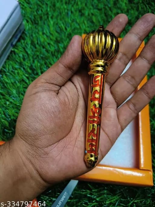 Buy ELL DEE Hanuman sota Hanuman Gada Gold Color Metal for Puja Mandeer ...