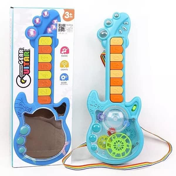 Light Sound Rotating Gears Musical Guitar Toy for Kids 2-5 Years Old ...