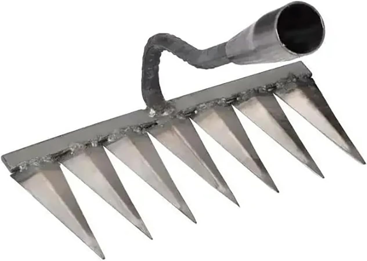 Amazon.com : Garden Hand Rake Tool,Rake with 7 Metal Tines,Sharp ...