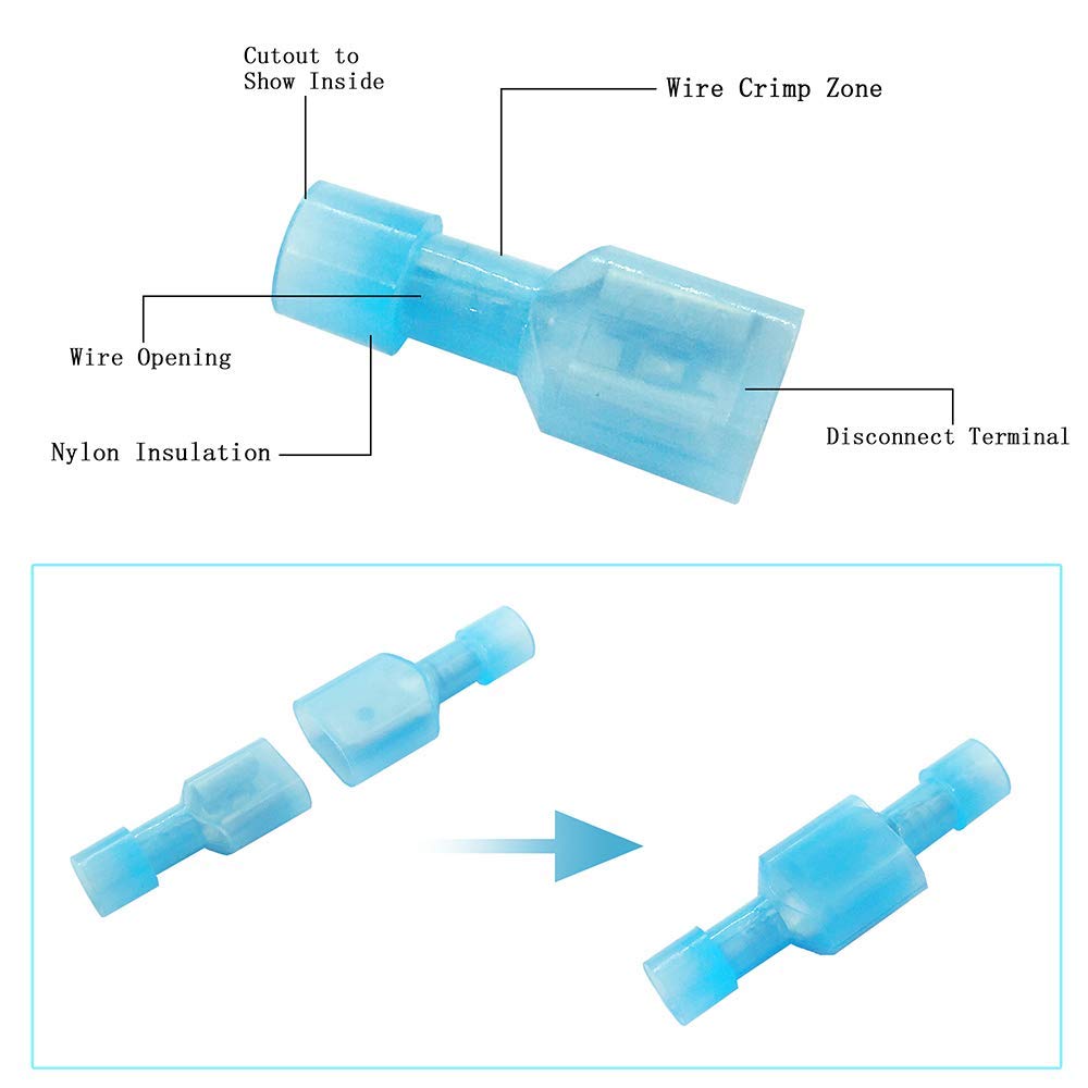 Snapklik.com : (200 Pcs) MCIGCIM 16-14 Gauge Spade Disconnect Wire ...