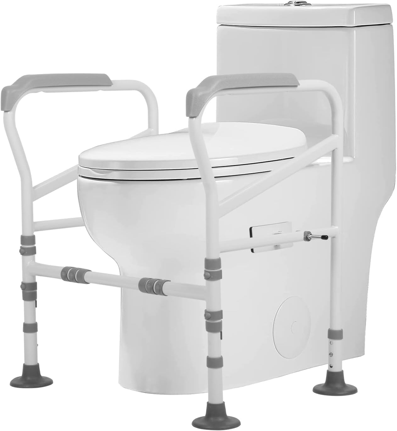 ybaymy Toilet Support Frame Height Width Adjustable Toilet Handrail No ...