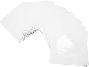 Amazon.com: Gugxiom 100 Pack DVD Sleeves, White Paper DVD Envelopes ...