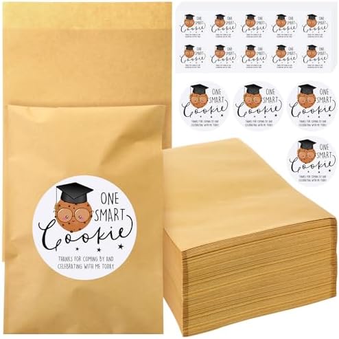 Amazon.com: Reallnaive 100 Pcs Graduation Cookies Bags Bulk One Smart ...