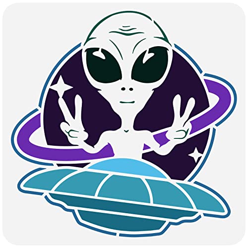 FINGERINSPIRE Alien Stencils for Painting 30x30cm Reusable Alien and ...