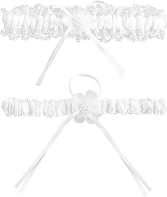 Amazon.com: 2 Pieces Wedding Garters for Bride, Elegant Bride's Wedding ...