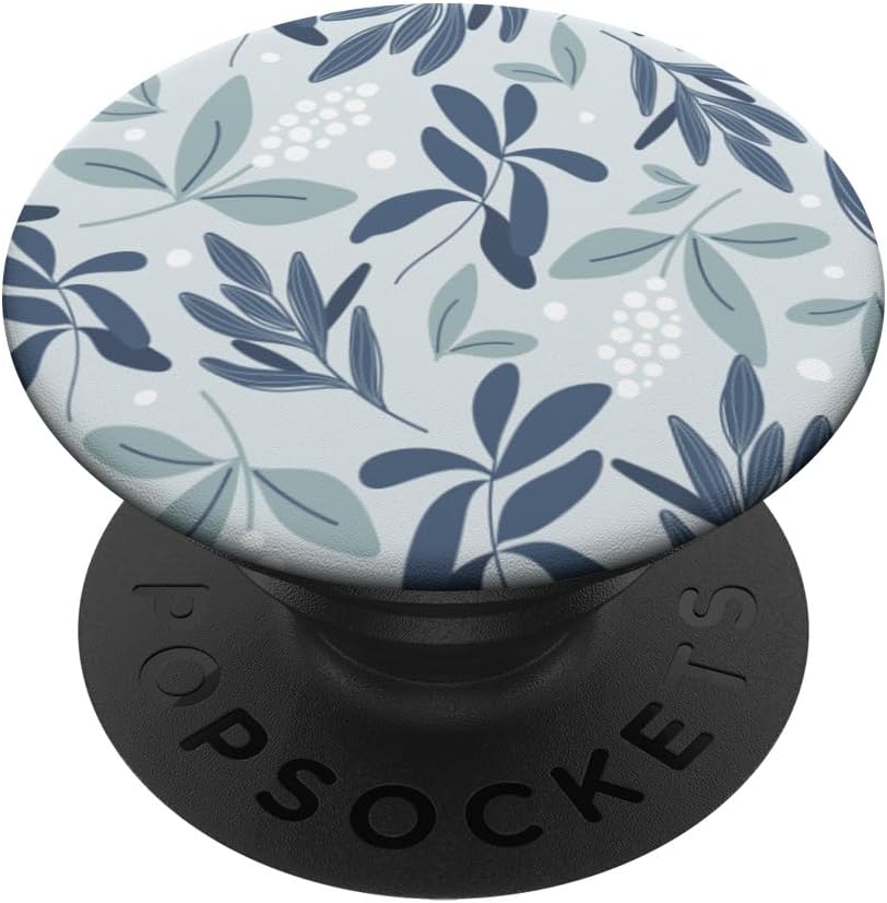 Amazon.com: Cute Navy Blue Floral Botanical Pattern PopSockets PopGrip ...