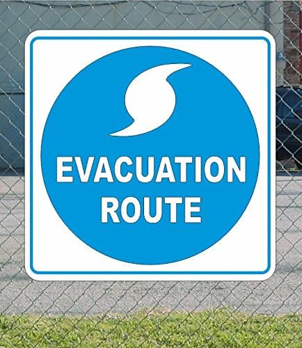 Amazon.com : Hurricane Evacuation Route Metal Sign 12x12 Street Road ...
