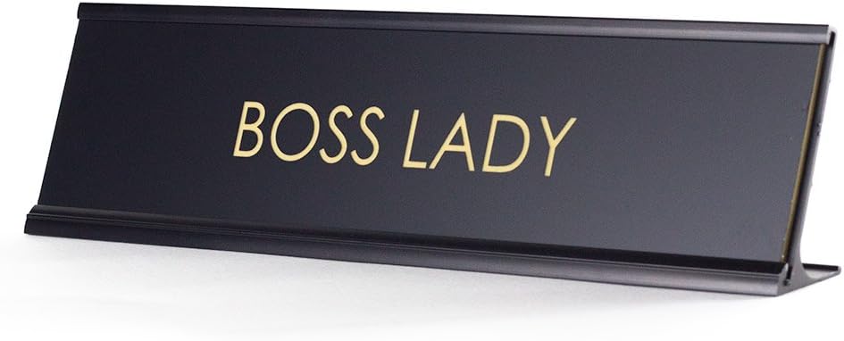 Amazon.com: Boss Lady - Black Desk Name Plate for Boss : Office Products