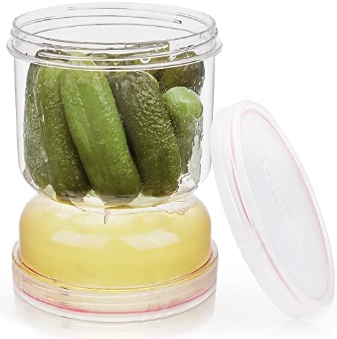 Amazon.com: Luvan Pickle Jar with Strainer Flip, 34oz Pickle Container ...