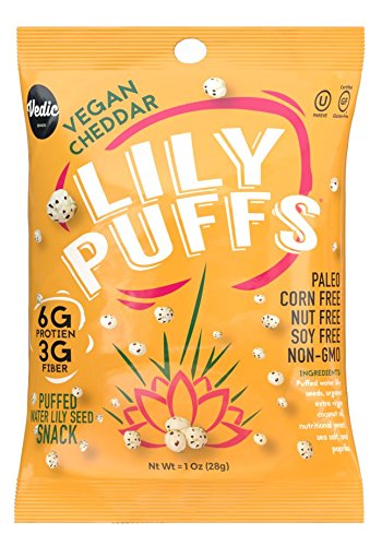 Amazon.com: Lily Puffs Vegan Cheddar Puffed Water Lily Seed Snacks ...