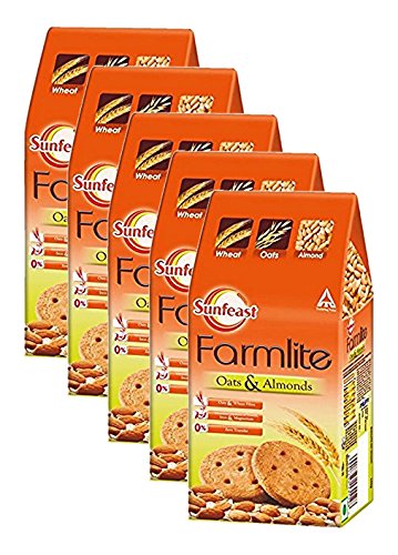 Sunfeast Farmlite Biscuits - Oats & Almonds, 150g (Pack of 5) Promo ...