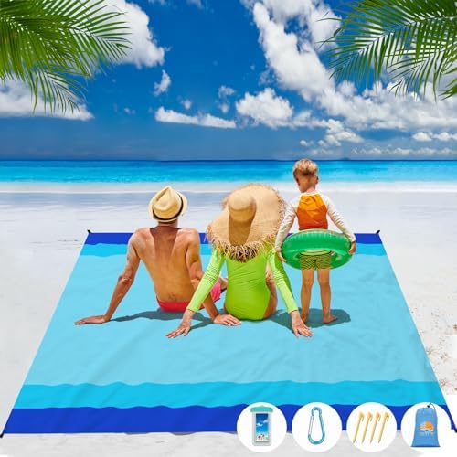 Amazon.com: AUUEYY Large Beach Blanket 79''×83'' Double-Sided ...