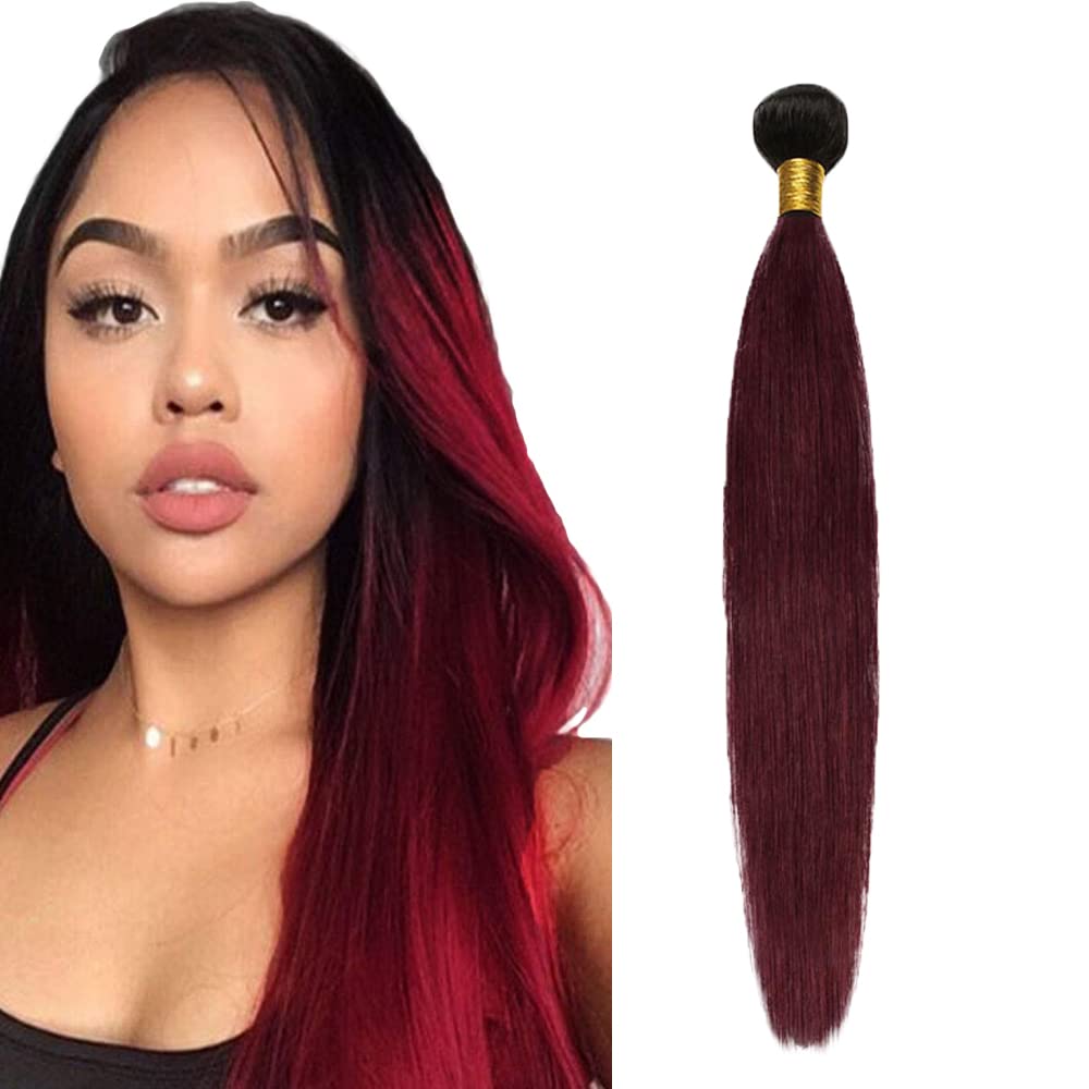 Amazon.com : Red Human Hair Bundles Straight bundles Hair Extensions ...