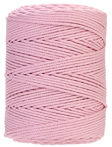 GOHOF Macrame Cord 4mm x 300m Premium Cotton Macrame Rope, 4 Strand ...