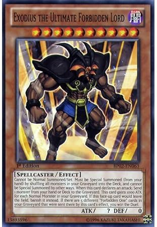 Amazon.com: YuGiOh : BP02-EN063 1st Ed Exodius the Ultimate Forbidden ...
