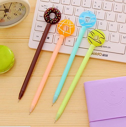 10 pcs Cute Lovely Candy Color Doughnut Gel Ink Pen Donut Writing ...