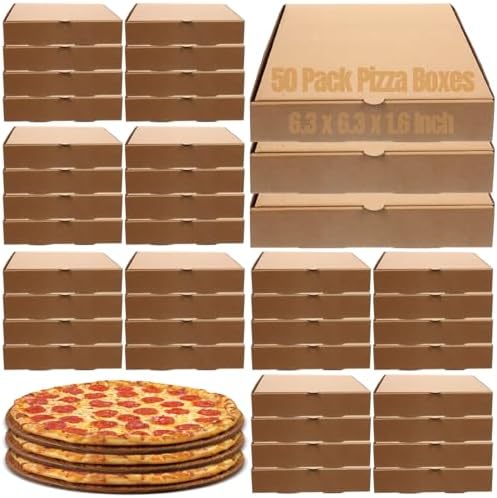 Amazon.com: Covzoe 40 Pack Pizza Boxes, 7.3 x 7.3 x 1.6 Inch Kraft ...