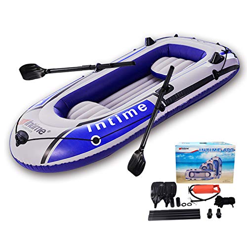 EPROSMIN 4 Person Inflatable Boat Canoe – 【Blue+Gray】 9FT Raft ...