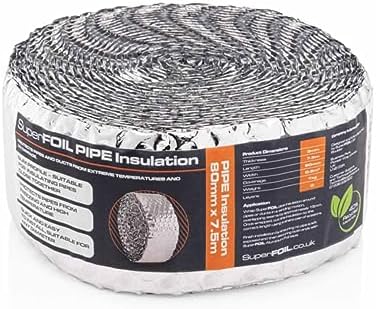SuperFoil Pipe Wrap Insulation 80mm x 7.5m, Reflective Insulating foil ...