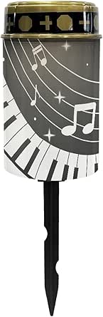JOAIFO Solar Lights Piano Note Star for Garden Cemetery Lamp Warm White ...