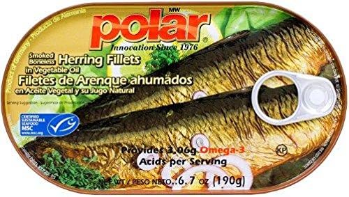 Amazon.com : Polar Smoked Boneless Herring Fillets (Pack of 4) 6.7 oz ...