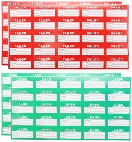 OTOTEC 550Pcs PAT Testing Stickers (500Pcs Pass, 50Pcs Failed) 50x25mm ...