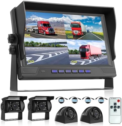 Amazon.com: Wired Backup Camera System 1080P, Hodozzy 9 Inch 4 Split ...
