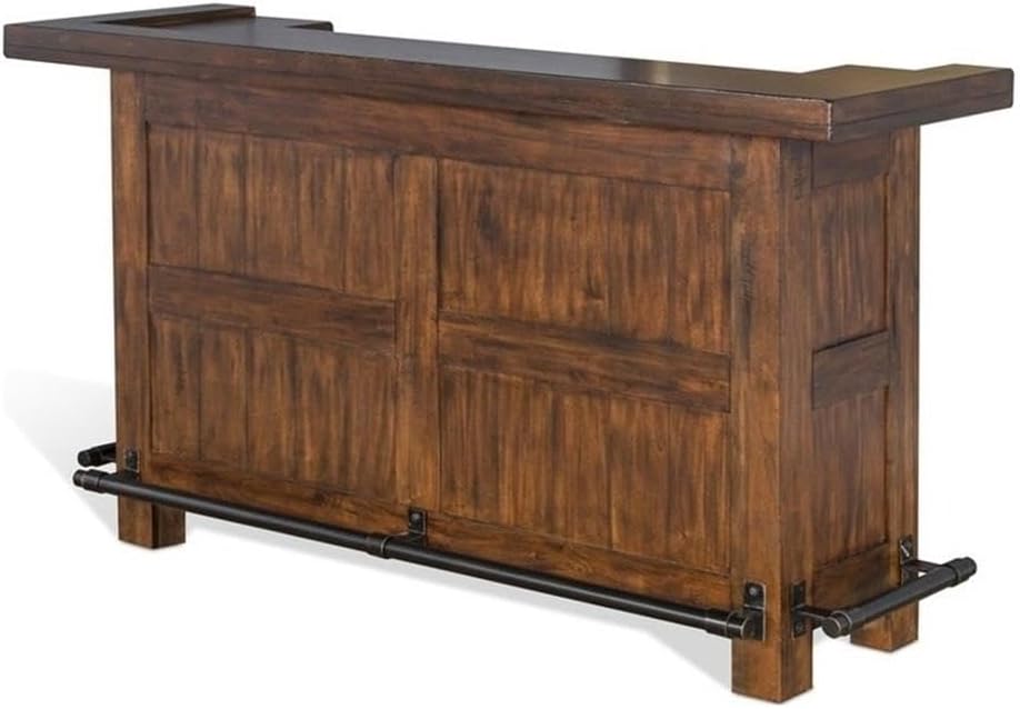 Amazon.com: Coaster Bellemore Wood Rectangular Storage Bar Unit Rustic ...