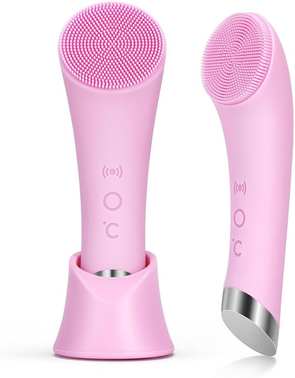 Amazon.com: Facial Cleansing Brush, PRITECH Heatable Vibrating Face ...