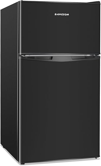 Amazon.com: BANGSON Mini Fridge with Freezer, 2 Door Small Refrigerator ...