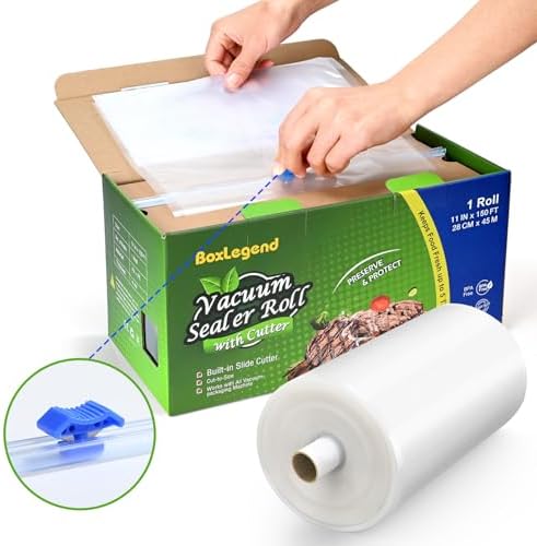 11’’ x 150’ Vacuum Sealer Roll Keeper with Cutter, Vacuum Sealer Bags ...