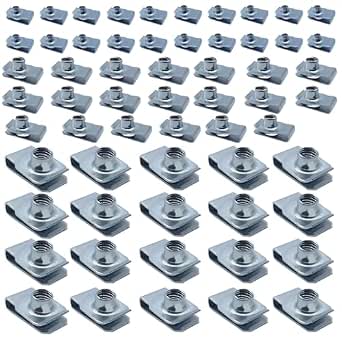 Amazon.com: M6, M8, M10 Stainless Steel U-Clip Nut Set, 60 Pcs 304 ...