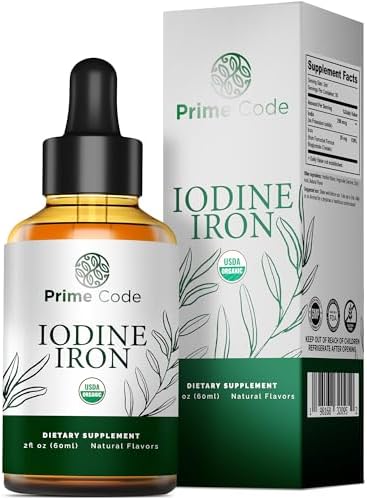 Amazon.com: Prime Code [ 2 𝐢𝐧 𝟏] Iodine Liquid Supplement with Iron - Iodine Supplement Drops ...