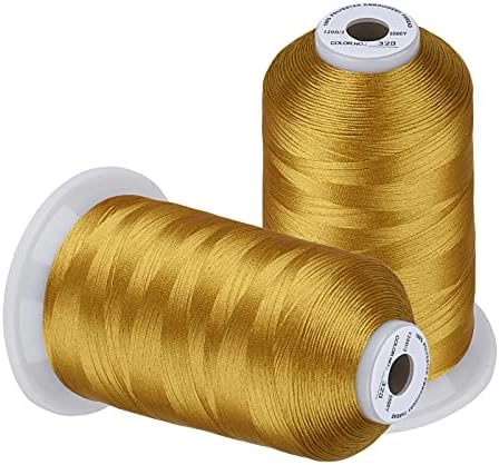 Amazon.com: Simthread Embroidery Thread 5500 Yards Brass 328, 2 Huge ...
